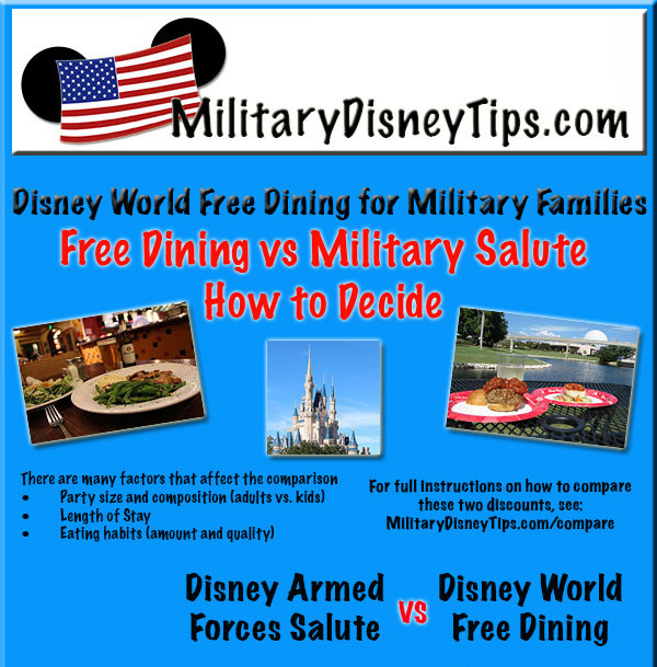 Disney World Free Dining Versus the Disney Armed Forces Salute ...