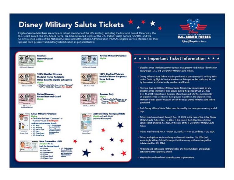 Walt Disney World Military Discount ID Guide For Veterans - Military ...