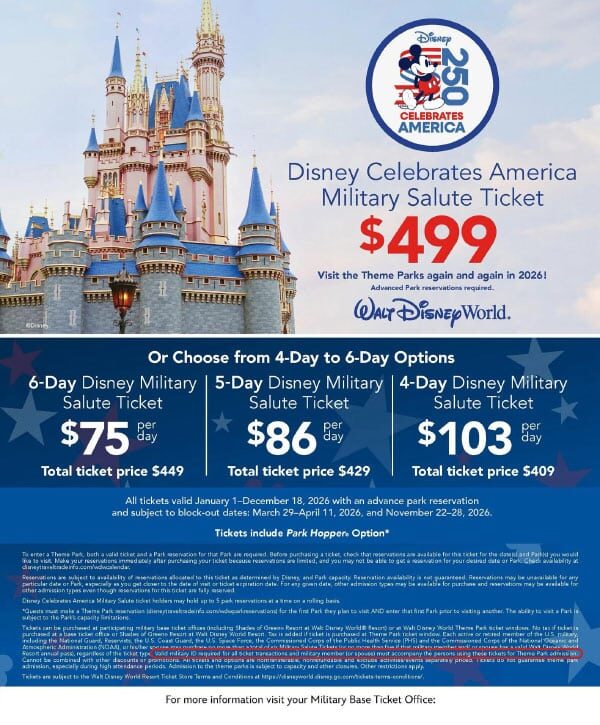 Disney World Adds New 2026 Verification Rule for Salute Tickets ...